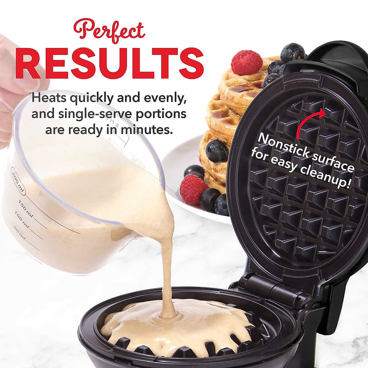 DASH Mini Waffle Maker and Griddle for Individual Waffles, Pancakes, Hash Browns, Eggs and Other On-The-Go Breakfasts, Lunches, and Snacks