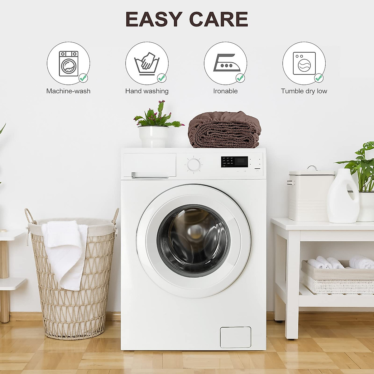 FreshCulture Twin Fitted Sheet 2 Pack - Hotel Quality - Ultra Soft & Breathable - Brushed Microfiber - Deep Pocket - Cooling Fitted Sheets for Twin Size Bed (Brown)