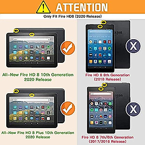 Case for All-New Amazon Fire HD 8 Tablet 2020 & Fire HD 8 Plus (10th Generation, 2020 Release), Multi-Angle View Adjustable Stand Auto Wake/Slee,Cowhide Farm Animal Skin Leopard Brown Cow