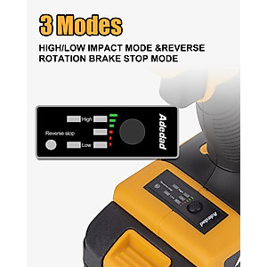 Adedad 20V Brushless 1/2 inch Cordless Impact Wrench with Battery, Fast Charger, LED Light - 240 ft-lbs Torque 3000 RPM