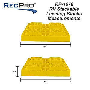 RecPro RV Leveling Blocks Stackable 10 Piece | Compatible with Single Wheels, Double Wheels, Hydraulic Jacks, Tongue Jacks and More