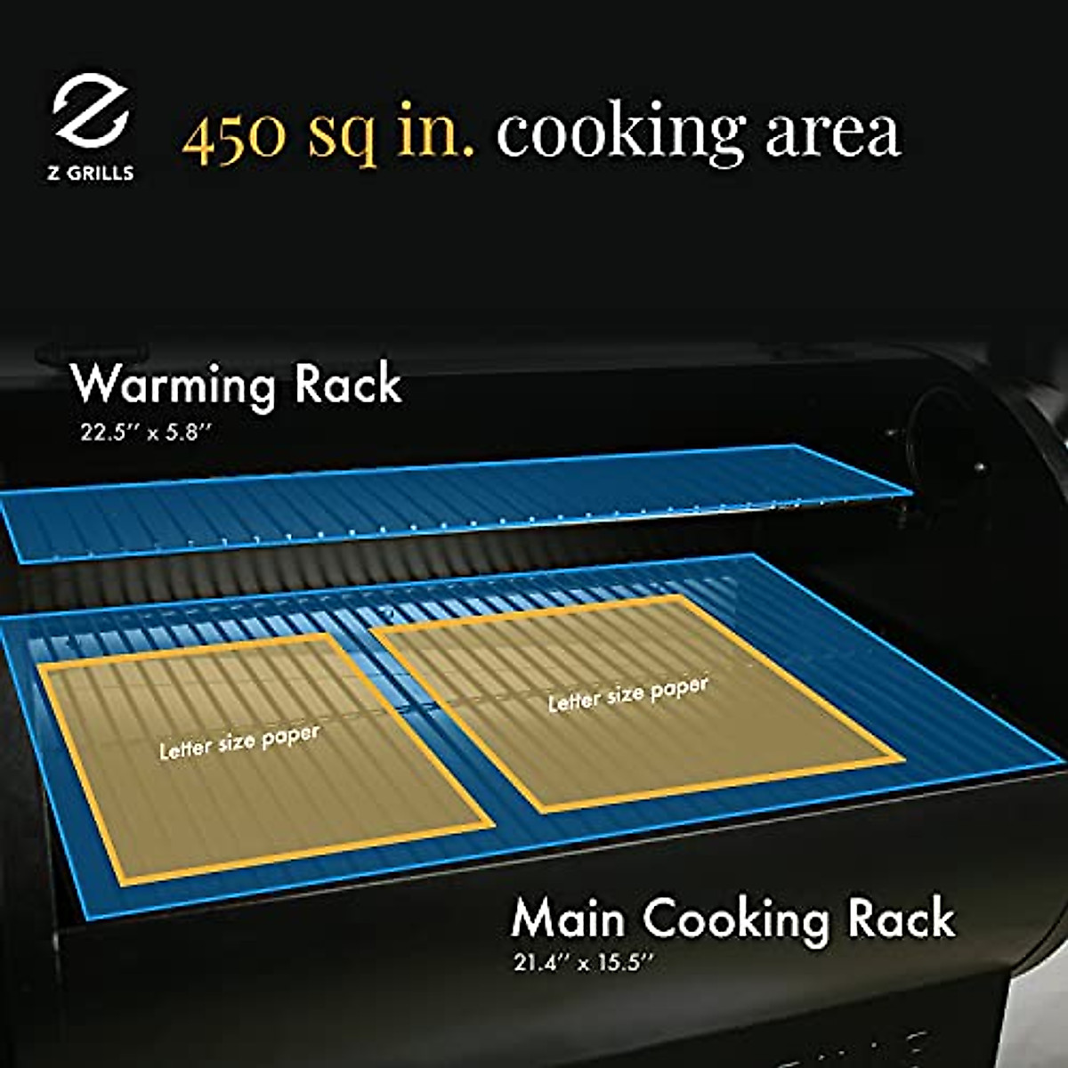 Z GRILLS ZPG-450A 2022 Upgrade Wood Pellet Grill & Smoker 6 in 1 BBQ Grill Auto Temperature Control, 450 Sq in Bronze