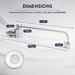 Swing Spout Brass Wok Range Faucet, Commercial Grade Wall Mounted Kitchen Sink Faucet with 12" Swivel Spout