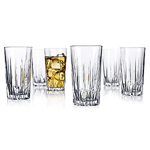 Set of 10 Durable Brilliance Drinking Glasses Includes 10 Cooler Glasses(15oz) 10-piece Elegant Glassware Set- Great For Parties, Dinners, & Daily Use