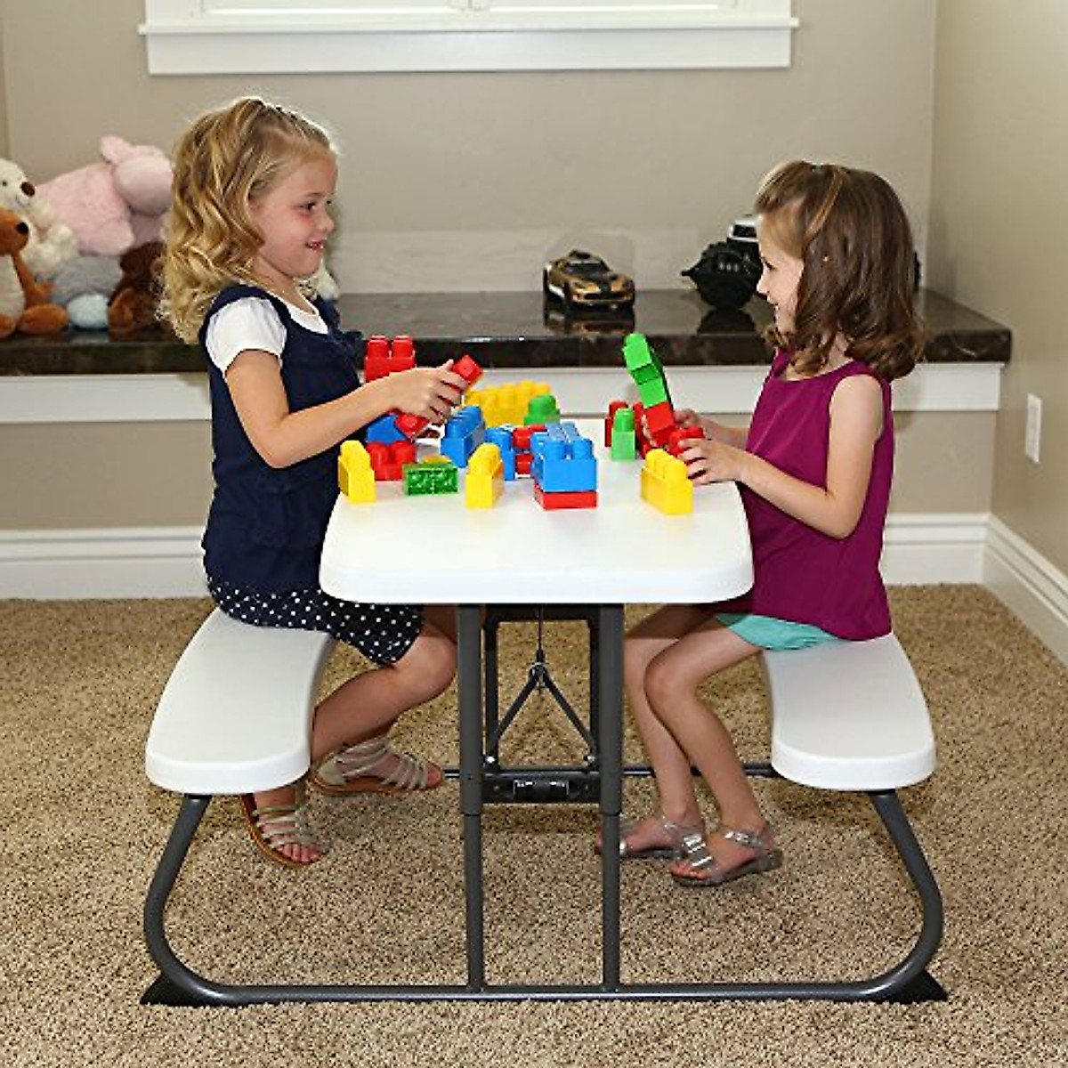 Lifetime Kid's Picnic Table, White and Black