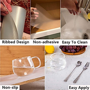 Bloss Shelf Liner Cabinet Pad Refrigerator Mat Waterproof Non-Slip Drawer Mat for Kitchen Home-Clear, 17.7 ×59 Inch