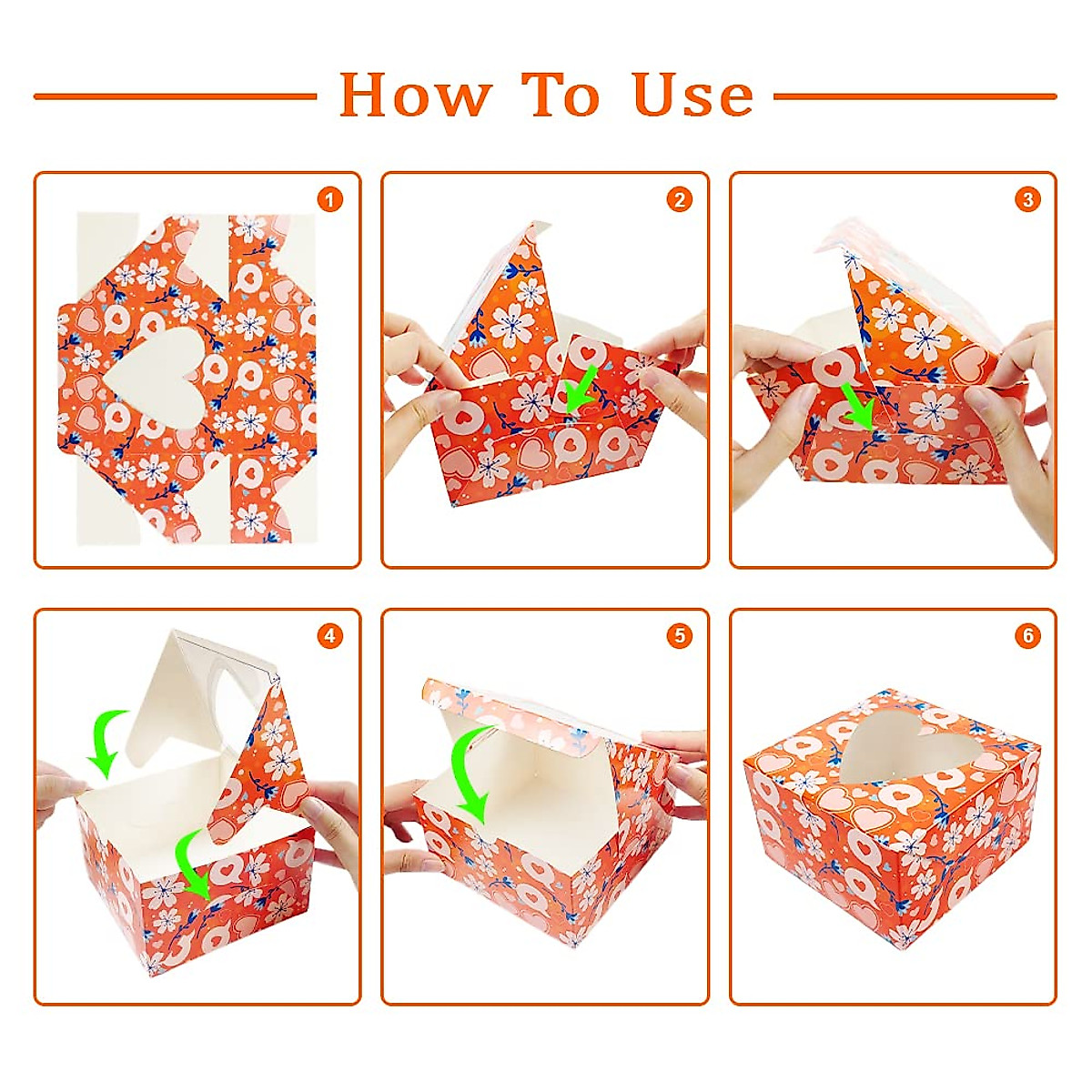 24 Valentines Day Boxes, Heart-shaped Transparent Window Gift Box, Premium Valentines Day Treat Boxes for Kids & Perfect for Holiday Pastries Doughnut and Cookie Boxes, Brownies, Cupcake, Gift Giving