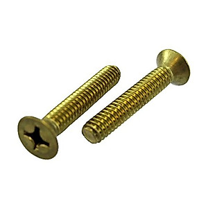 1/4"-20 X 3" Brass Flat Head Phillips Machine Screws (Pack of 12)