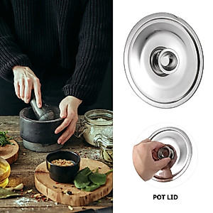 DOITOOL Stainless Steel Cover Bowl- 6.3in Small Universal Lid for Pots- Reusable Mini Pan Lid Bowl Covers with Handle for Pot and Pans