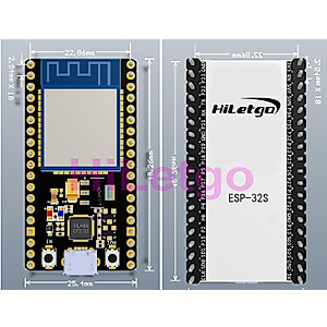 HiLetgo ESP-WROOM-32 ESP32 ESP-32S Development Board 2.4GHz Dual-Mode WiFi + Bluetooth Dual Cores Microcontroller Processor Integrated with Antenna RF AMP Filter AP STA for Arduino IDE