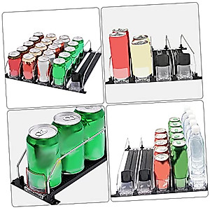 UPKOCH Beverage Organizer Glide Drink Manager Vending+Machines Organizer Drinkware Vending Machine Glide Drink Organizer for Fridge Bottle Can Organizer Black Pusher Machine Pulley