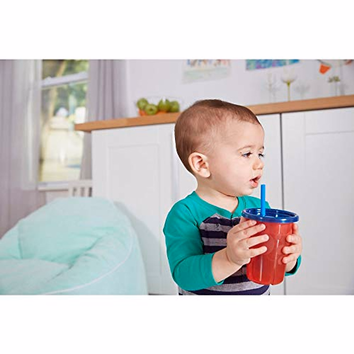 The First Years Take & Toss Straw Cup, Boy, 10 oz, Multicolor, 4 Count