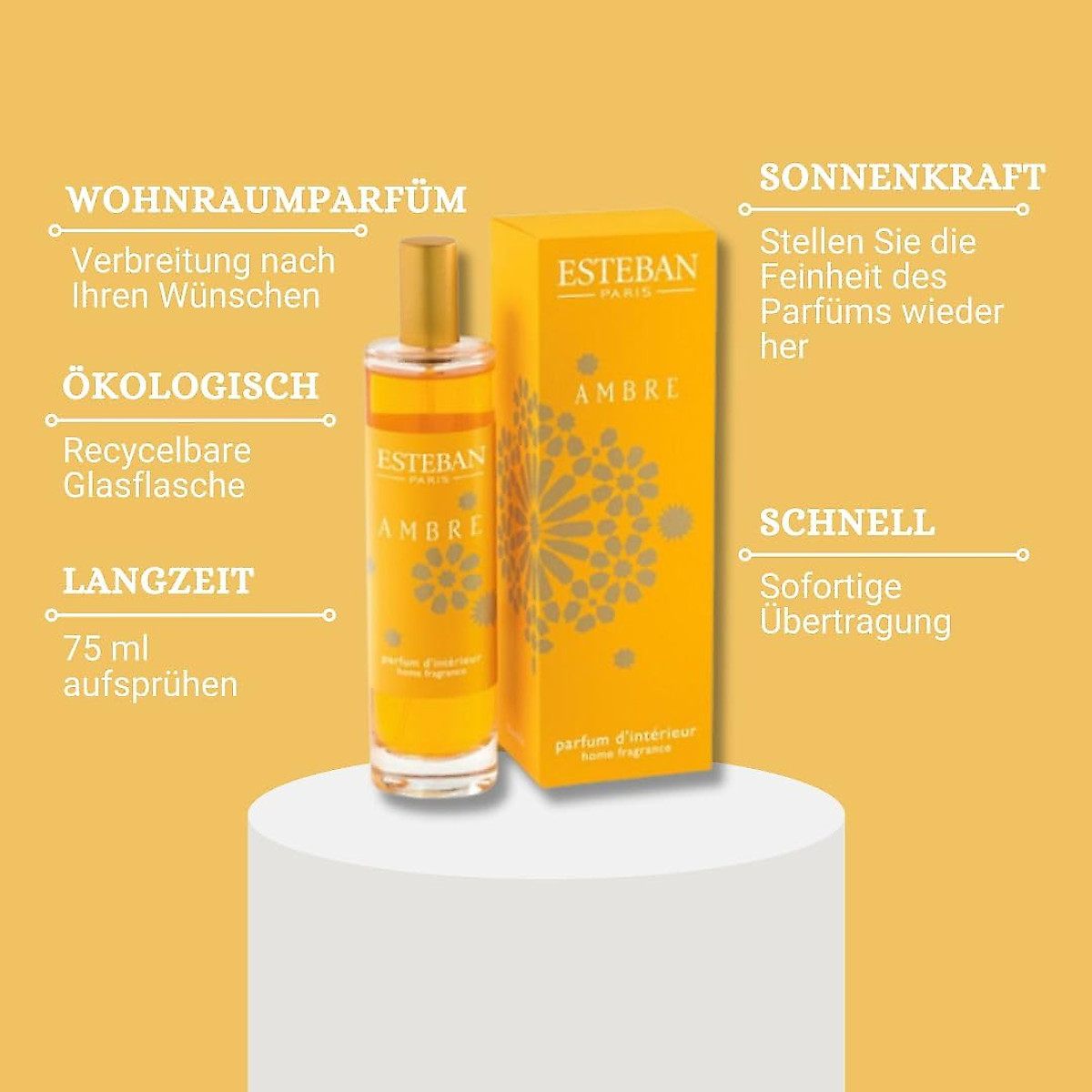 Esteban Home room spray 75ml amber perfume AMBRE