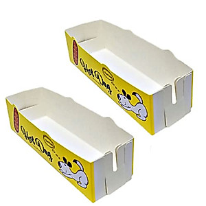 GANAZONO 50pcs Paper Hot Dog Trays Hot Dog Serving Dish Trays Disposable Fluted Dishes Corn Dogs Wrappers Breakfast Sausage Trays Hot Dog Cart Accessories