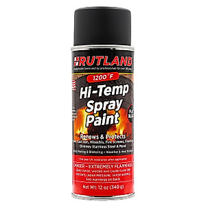 Rutland Products 80 Hi-Temp Paint, Fl Oz (Pack of 1), Black, 12