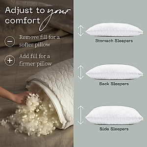 Coop Home Goods Original Loft Pillow Queen Size Bed Pillows for Sleeping - Adjustable Cross Cut Memory Foam Pillows - Medium Firm Back, Stomach and Side Sleeper Pillow - CertiPUR-US/GREENGUARD Gold