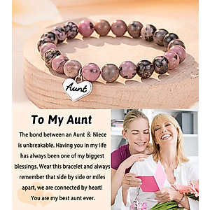 DiRikiss Mothers Day Gifts for Aunt from Niece Best Aunt Ever Gifts Birthday Christmas Valentines' Day Gifts for Aunt Auntie Bracelet