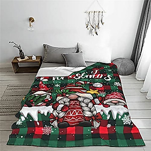Merry Christmas Flannel Throw Blankets Merry Winter Snowflakes Bed Blanket 60"x50"