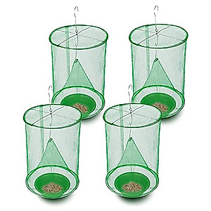 SENGTONG 4 Pack Fly Outdoor Hanging,Ranch Fly,Fly for Outdoor Garden,Farm, Yard Sticky Window Fly (A, One Size)