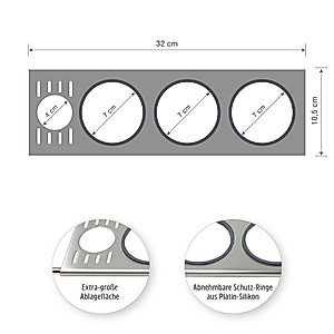 Sanni Shoo Drip.it+ | Stainless Steel Kitchen Sink Caddy | Bottle Holder for 3 Bottles with Protective Silicone Rings | Compatible with Sodastream Aqua Fizz and Other Bottles | Drainer & Organizer