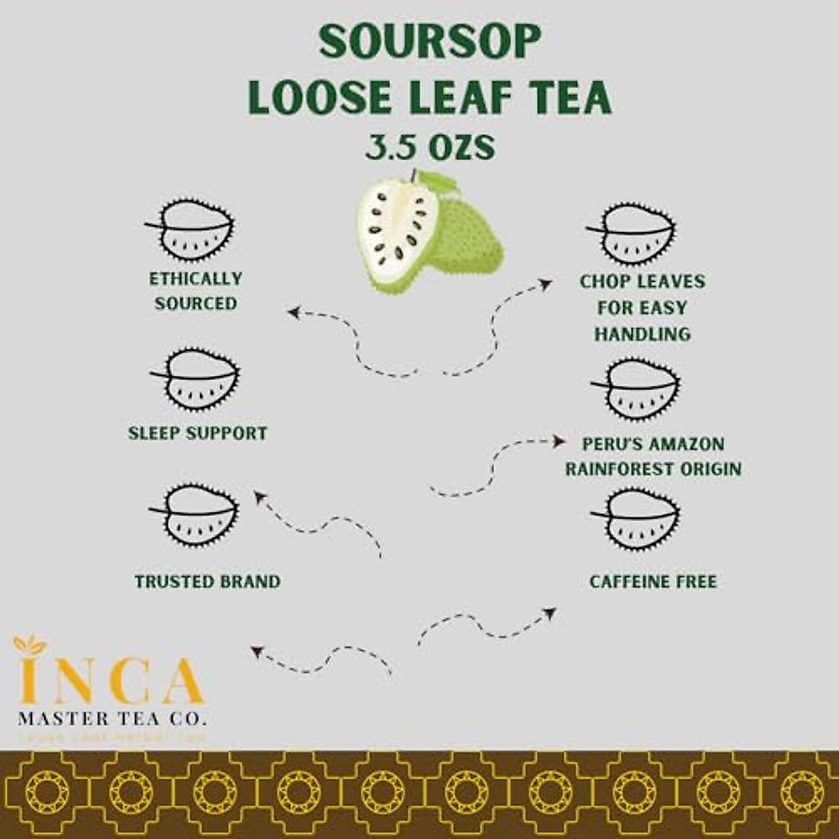 Inca Master Soursop Tea - Guanabana Leaves Graviola Tea 100 Grams - 3.5 Oz Soursop Leaves - Organic Graviola Sour Sop Tea - Immunity Herbal Goodness - Guanabana Fruit Graviola Soursop Juice