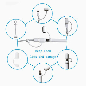 MJKOR Magnetic Replacement Cap and Charging Adapter Compatible with Apple Pencil 1st