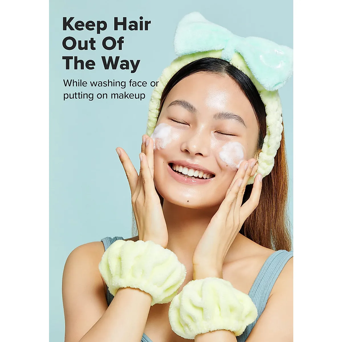 I DEW CARE Face Wash Headband & Scrunchie Set - Perfect Spa Pair | Adorable Design, Washing & Cleansing, Makeup and Spa, Quick Dry, Soft & Fuzzy, Non Slip, Teen Girls Stuff, Reusable