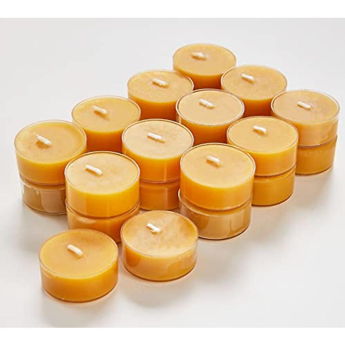 Beeswax Tealight Candles Bulk - Tealight Candles 12 Pack with 48 Hour Burn Time 4Hours of Each Beeswax Tealights for Home Decor & Ambiance, Long-Lasting & Eco-Friendly