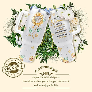 Biomlon Retirement Gift for Woman 2025 Tumbler 40oz, Happy Retirement Party Decorations, Retired/Going Away/Leaving Gifts for Woman/Coworker/Friend/Teacher/Nurse