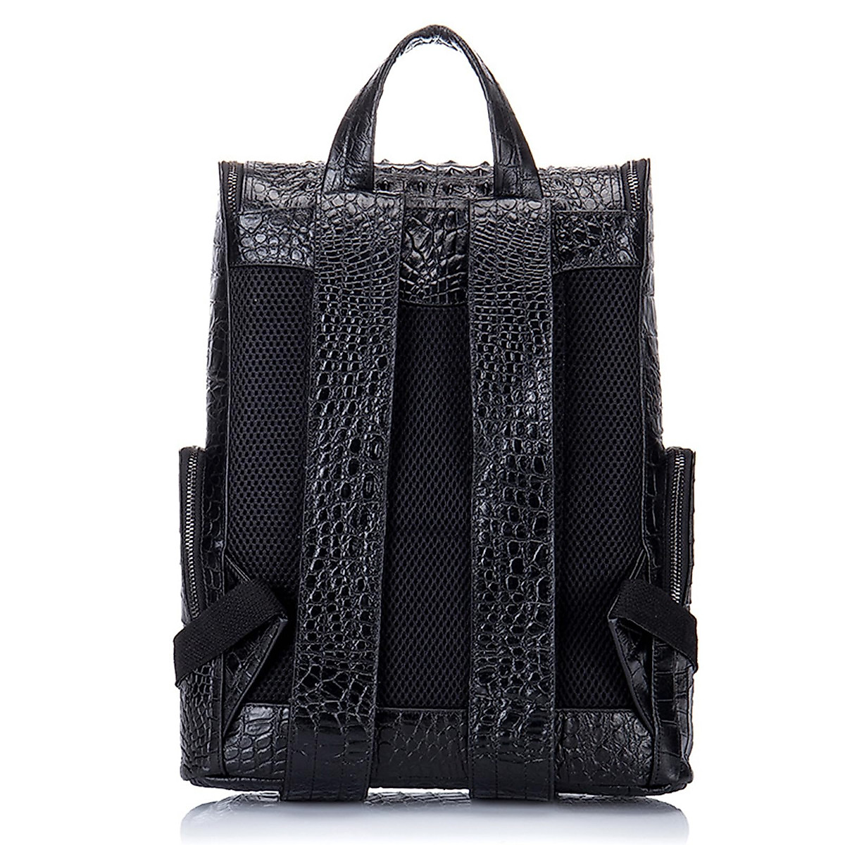 boshiho Real Leather Laptop Backpack Fashion Travel Bag Daypack for Men, Crocodile Pattern ( L)