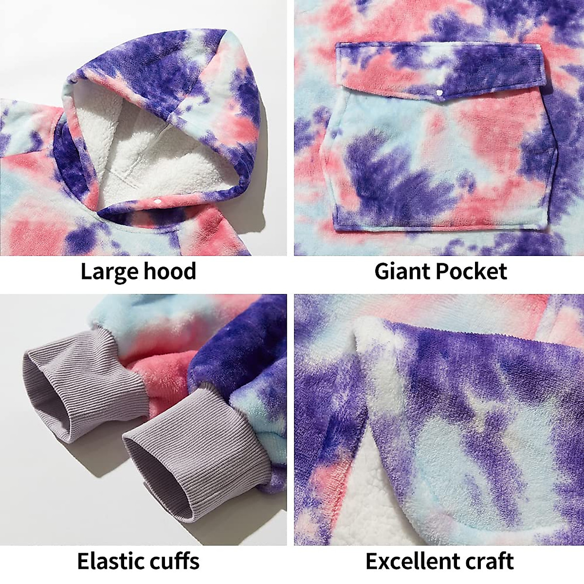 Krifey Wearable Blanket Hoodie, Oversized Sherpa Hooded as Birthday Gifts for Mom Women Girlfriend Men, Cozy Sweatshirt with Giant Pocket