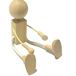 Wooden People Shapes Wood Baby Peg Doll Unfinished People Doll Wooden People Decorations for Kids Painting DIY Craft Art Peg Game Unfinished Doll Crafts
