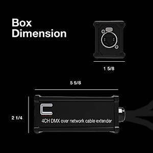 Pair of 4 Channel 3-Pin XLR Male and Female to Ethercon Cable -Compact Cat6 Multi Network Snake Receiver- XLR, AES, DMX Channels Over RJ45 Cat5/Cat6 Ethernet Cable