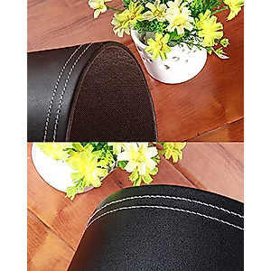 PU Leather Trash Cans Waste Paper Basket,2.6 Gallon Classic Garbage Bin Without lid for Living Room,Kitchen,Office,Hotel (Black)