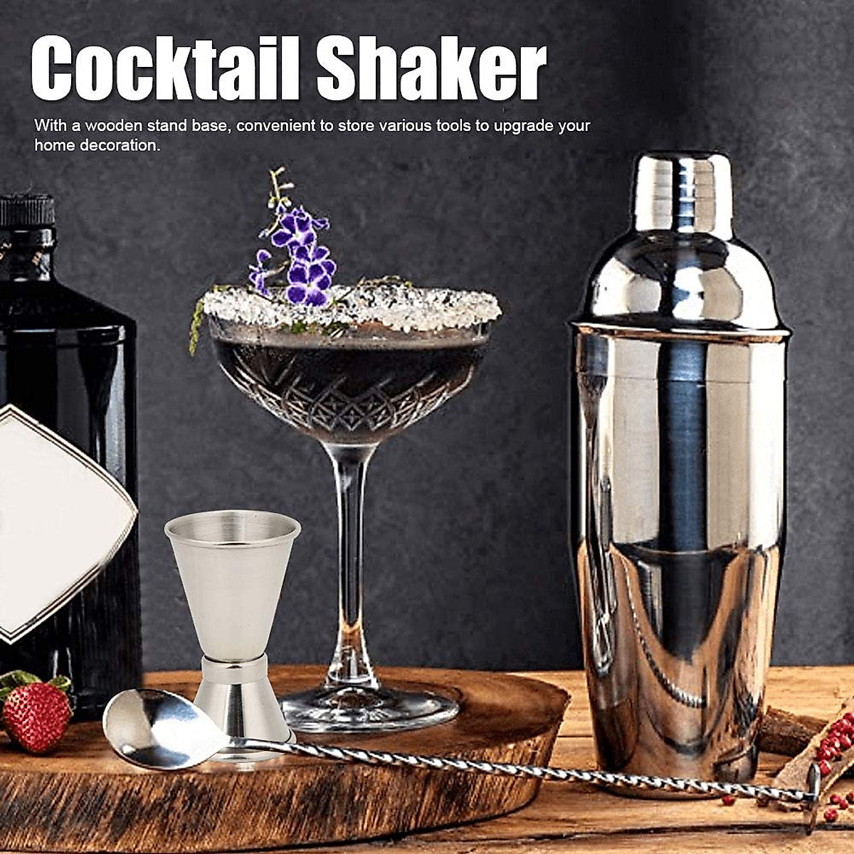 10Pcs/Set Cocktail Shaker Set Household Stainless Steel Cocktail Shakers Set Tools Kit Drink Shaker Bartender Kit Bar Accessories