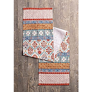 Maison d' Hermine Romane 100% Cotton Table Runner Farmhouse Tabletop Cover for Home Kitchen Dining Décor Cocktail Parties Family Dinners Wedding Thanksgiving/Christmas (Single Layer, 14.50"x108")