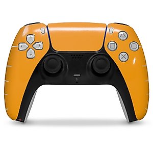 WraptorSkinz Skin Wrap compatible with Sony PS5 DualSense Controller Solids Collection Orange (CONTROLLER NOT INCLUDED)
