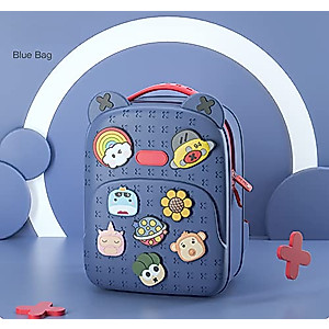 3D DIY Logo Children's toddler Backpack School Bag Waterproof Lightweight Shoulder Travel Bag for kids (Large, Blue)