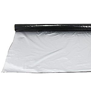 HFS(R) 1 Mil LLDPE Silver Black Metallic Plastic Mulch Plastic Film for Fruits, Vegetables, Crops, Greenhouse, Garden (4FTX50FT)