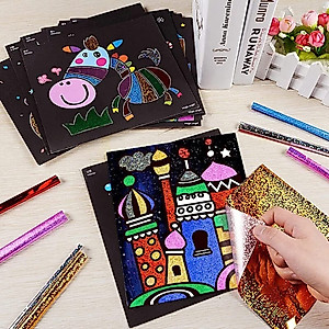 Children's Early Education Cartoon Magic Transfer Paper, Magic Sticker Painting Art Kits, Cartoon DIY Magic Sticker Transfer Painting Crafts for Kids Arts and Crafts Toys for Children Gift (15pcs-B)