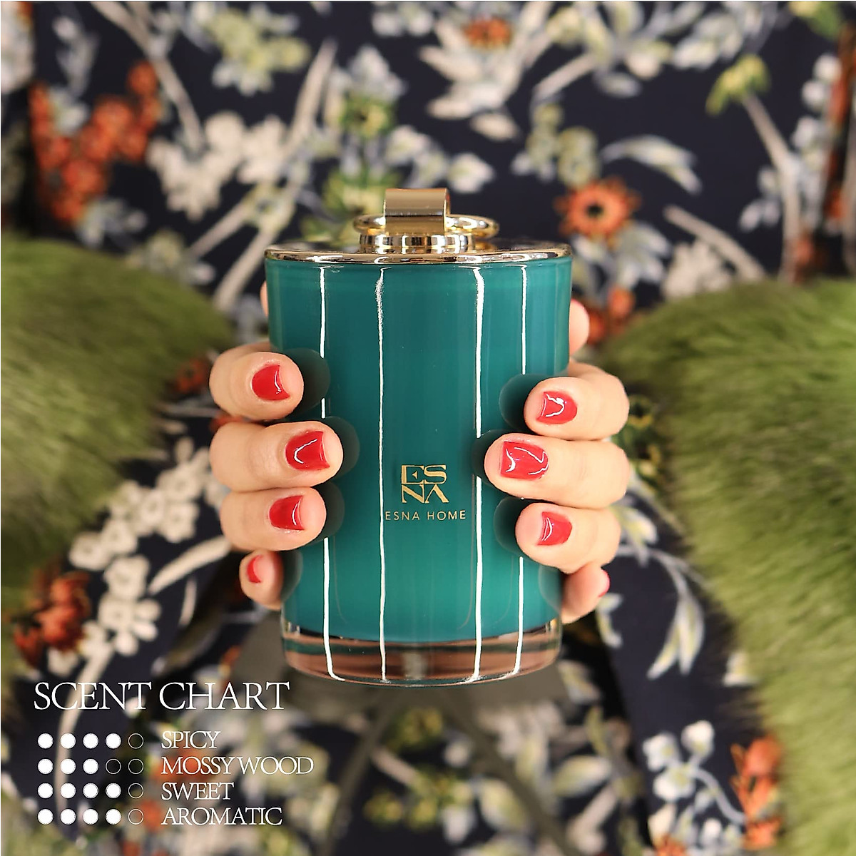 ESNA HOME Luxury Scented Candles | Aromatherapy Natural Soy 8.8oz 50 Hours Long Burning Candles | Lavender Essential Oils | Stress Relief Sandalwood Candles for Home Scented | Housewarming Gift