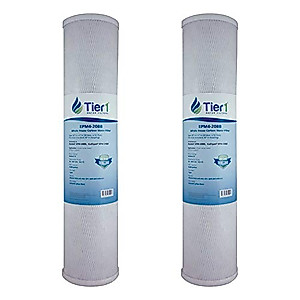 Tier1 10 Micron 20 Inch x 4.5 Inch | 2-Pack Whole House Carbon Block Water Filter Replacement Cartridge | Compatible with Pentek EPM-20BB, 155783-43, EPM4-20BB, Home Water Filter