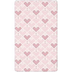 Valentine's Day Themed Fitted Mini Crib Sheets,Portable Mini Crib Sheets Soft and Breathable Bed Sheets-Great for Boy or Girl Room or Nursery,24“ x38“,Pastel Pink and Rose