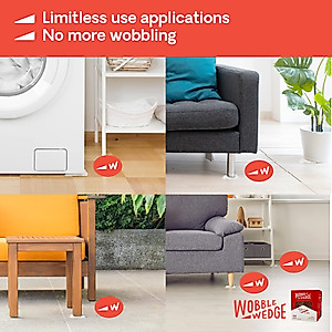 Wobble Wedges Flexible Plastic Shims, 30 Pack - MADE IN USA - Multi-Purpose Shim Wedges for Home Improvement & Work - Plastic Wedge, Table Shims for Leveling, Toilet Shims & Furniture Levelers - Clear