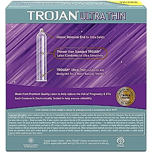 TROJAN Ultra Thin Condoms For Ultra Sensitivity, Lubricated Condoms for Men, America’s Number One Condom, 36 Count Value Pack