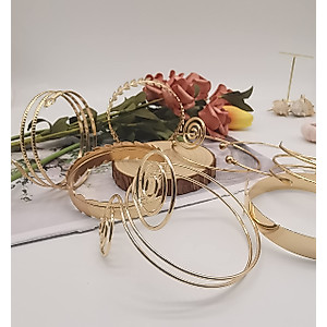 WAINIS 9 PCS Pieces Arm Cuff Upper Arm Band Cuff Bracelet Bangle for Women Silver Gold Adjustable Armband Set Gold