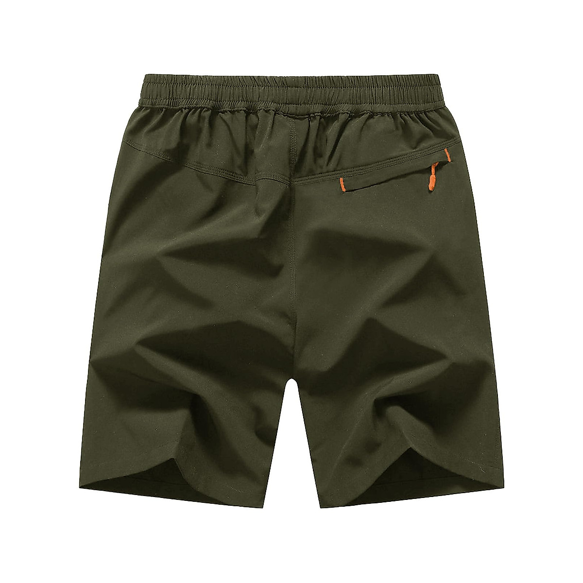 TBMPOY Men's 7" Hiking Running Shorts with Pockets Athletic Outdoor Sports Gym Workout Short Zipper Pockets ArmyGreen L