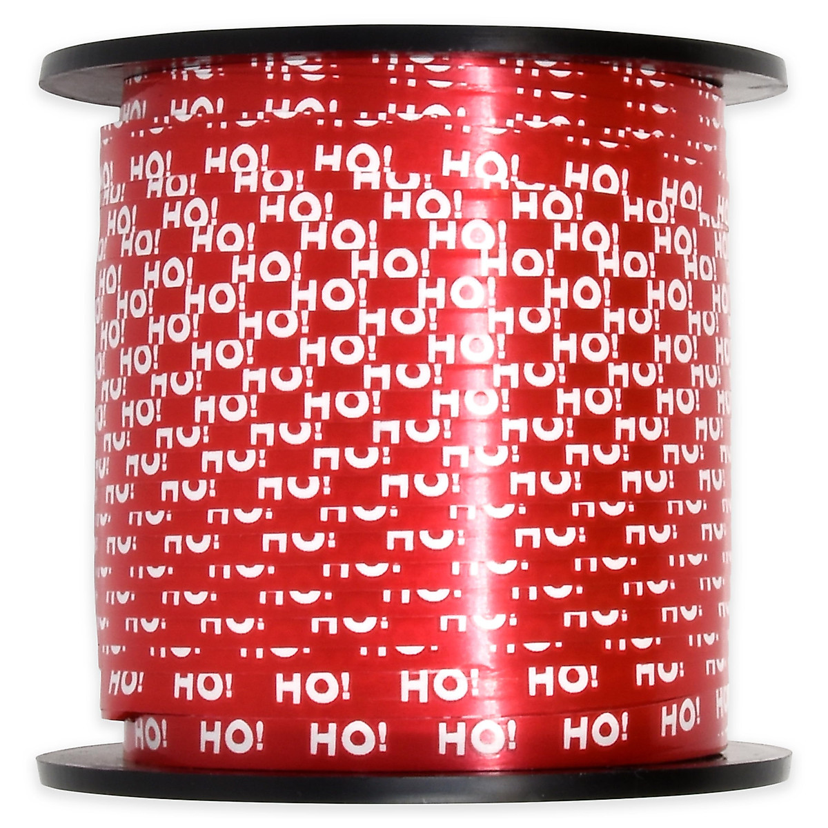 Gift Boutique Christmas Curling Ribbon 4 Pack Rolls Printed Red Green & White Stripes, HO, Santa Hat, Merry Xmas Party Crafts Supply Decorations- 350 Yards Per Roll - Total of 4200 Feet 5mm Ribbon