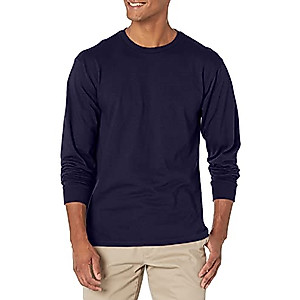 Soffe Men's Long-Sleeve Cotton T-Shirt, Navy, Large