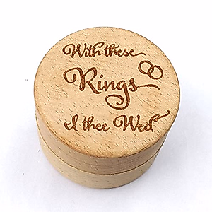 ZZYINH AN207 Personalized Engraving Rustic Wedding Wooden Ring Box Jewelry Trinket Storage Container Holder Custom with These Rings Small Jewelry